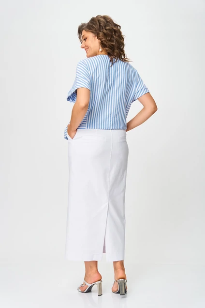 Костюм с юбкой 1422 белый + полоска Michel Chic купить в интернет магазине | в наличии